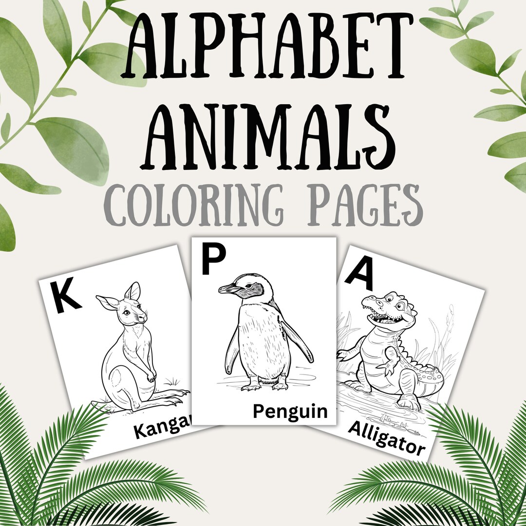 Animal Alphabet Coloring Pages, Fun Kids Learning Coloring Pages ...