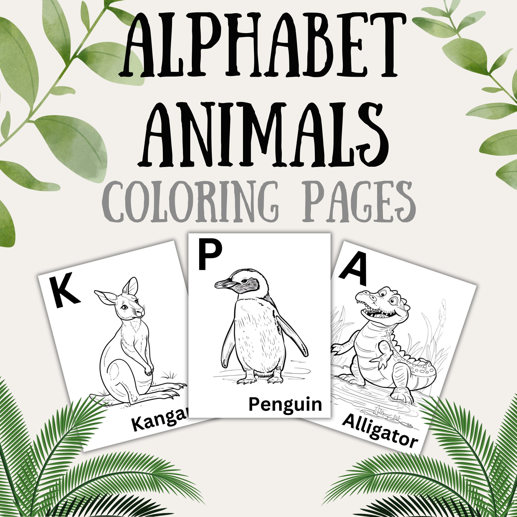 Animal Alphabet Coloring Pages, Fun Kids Learning Coloring Pages ...