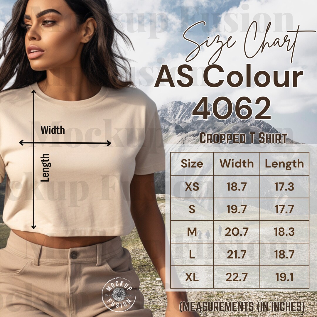 AS Color 4062 Beige Size Chart,as Color 4062 Beige Mockup,women's ...