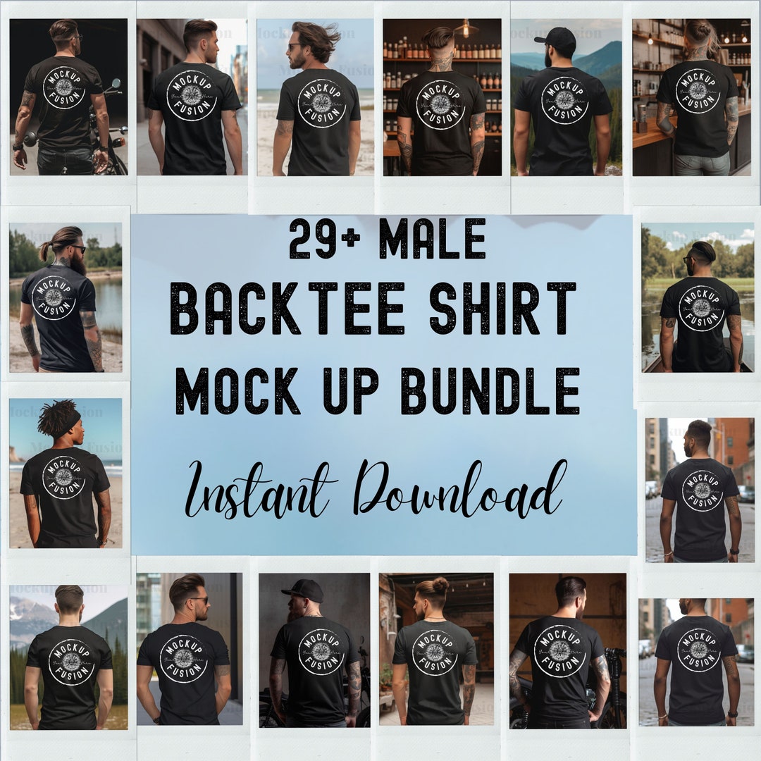 29,back Side T-shirt Mockup,tshirt Mockup Bundle,black Shirting,word on ...