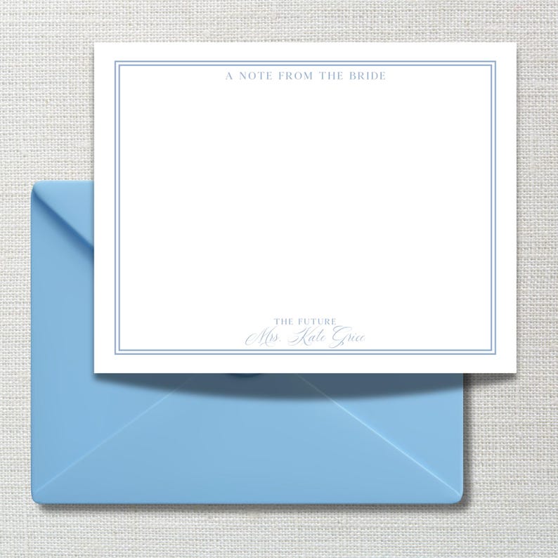Bridal Notecards: A Note From the Bride | Custom Bridal Stationary ...