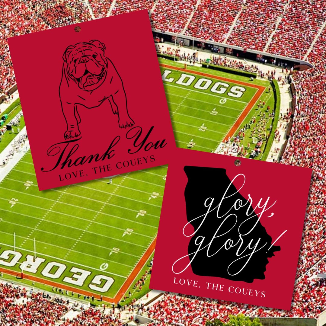 Personalized UGA Bulldog Gift Tags – University of Georgia Party Favors ...