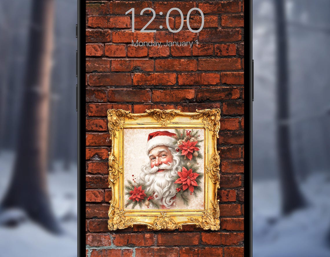Santa Hearth Portrait Smartphone Wallpaper! - Etsy