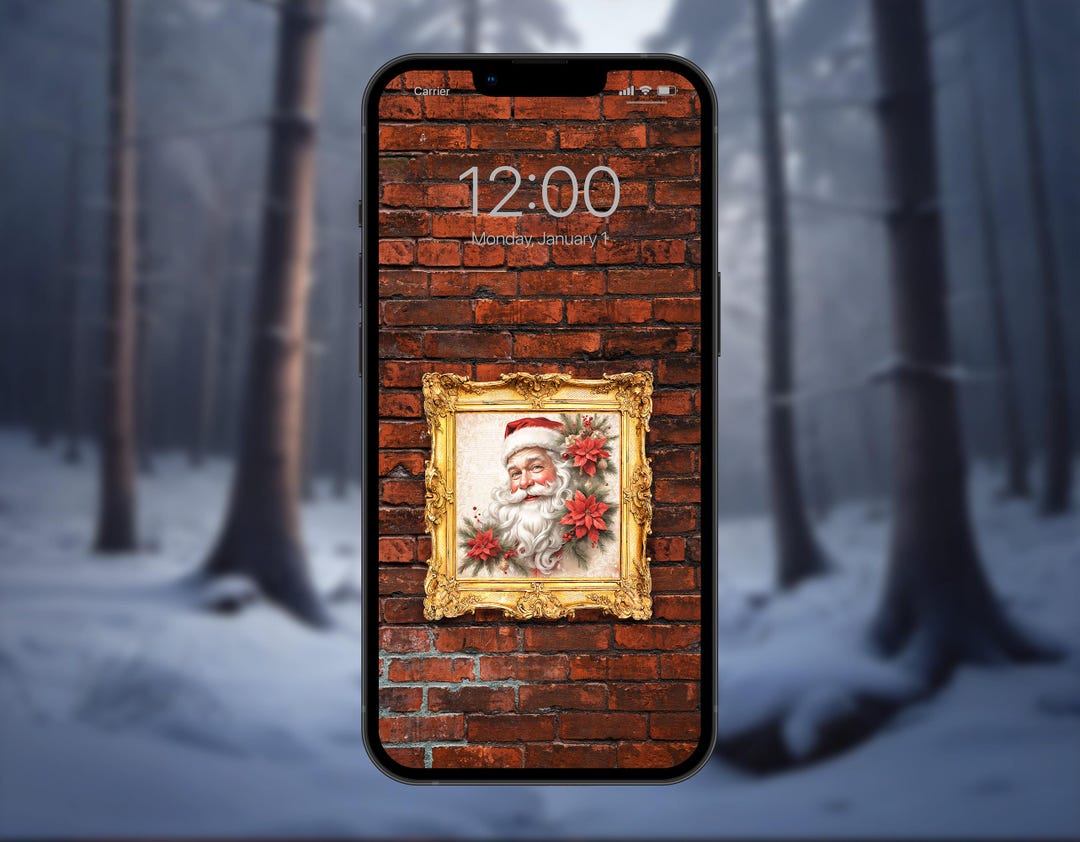 Santa Hearth Portrait Smartphone Wallpaper! - Etsy