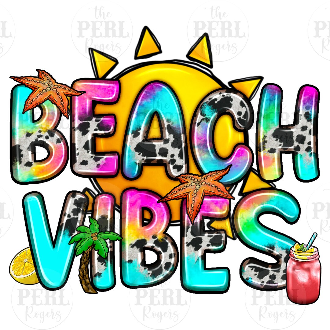 Beach Vibes Png Sublimation Design Download, Summer Holiday Png, Summer ...