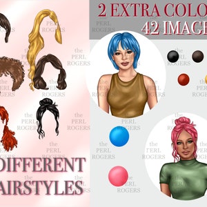 Build Your Own Shopping Girls Clipart Set, Fashion Girls Clipart ...