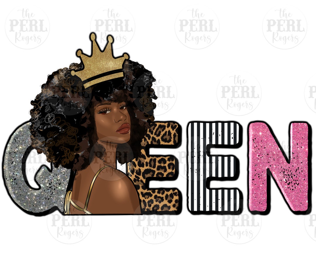 Queen Afro Woman Png Sublimation Design Download, Black Queen Png, Afro Png, Black Woman Png ...