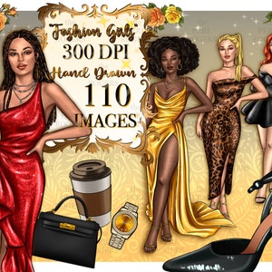 Build Your Own Fashion Girls Clipart Set, Fashion Girls Clipart ...