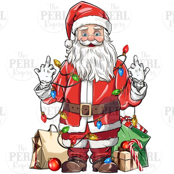 Santa Middle Finger Png - Etsy