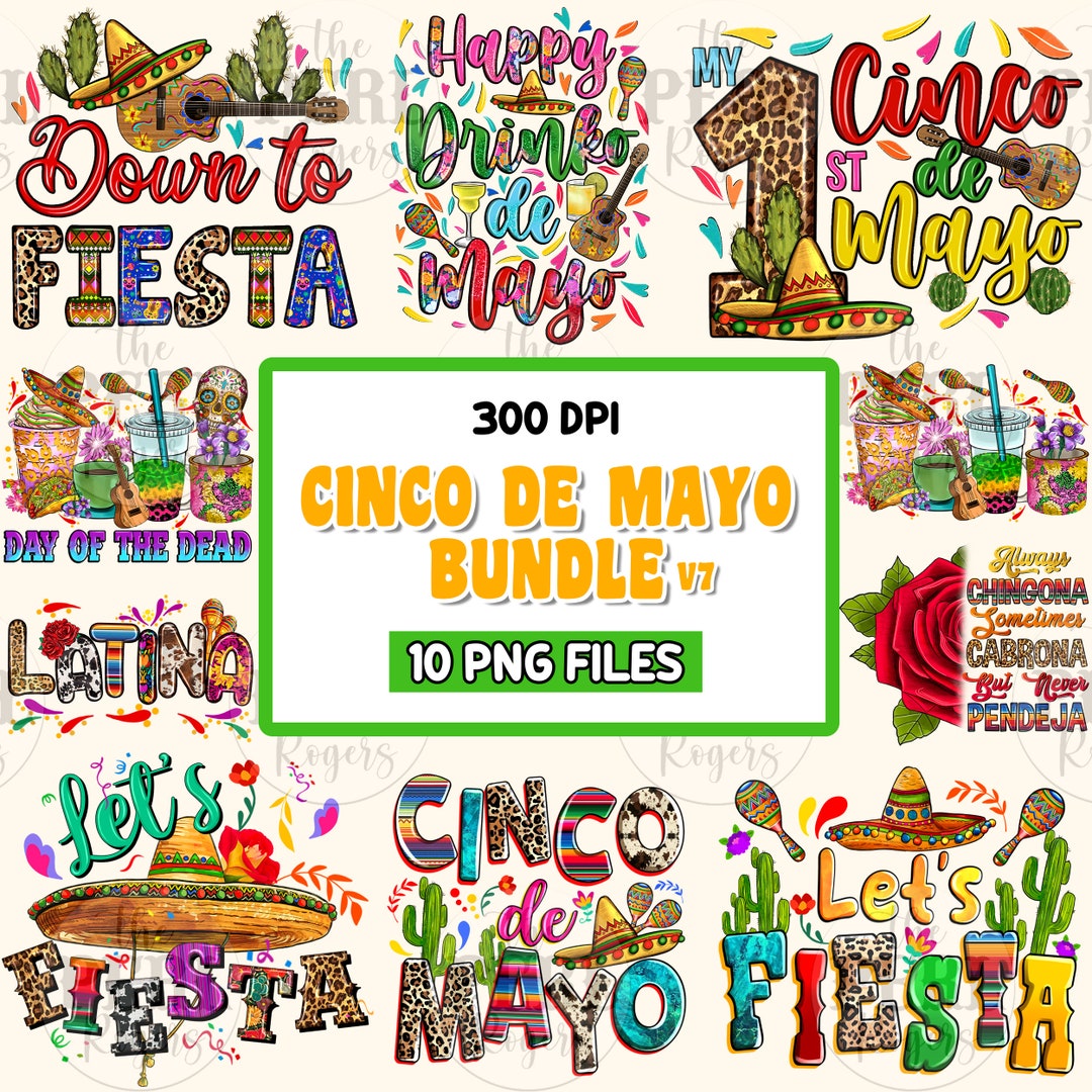 Cinco De Mayo Bundle V7 Png Sublimation Design Download, Mexican Bundle ...