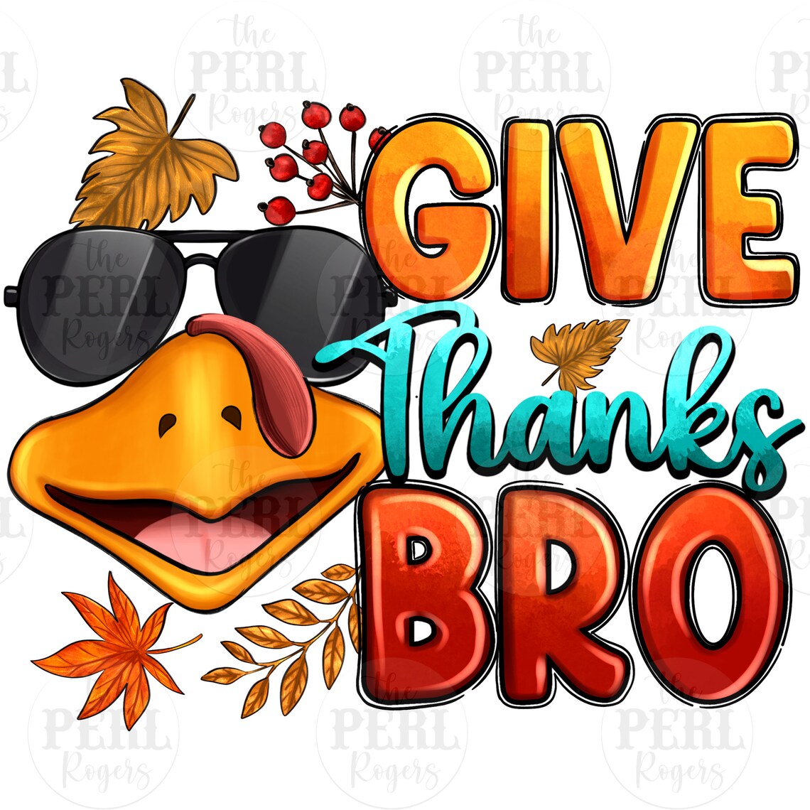 Give Thanks Bro With Turkey Png Sublimation Design Download - Etsy