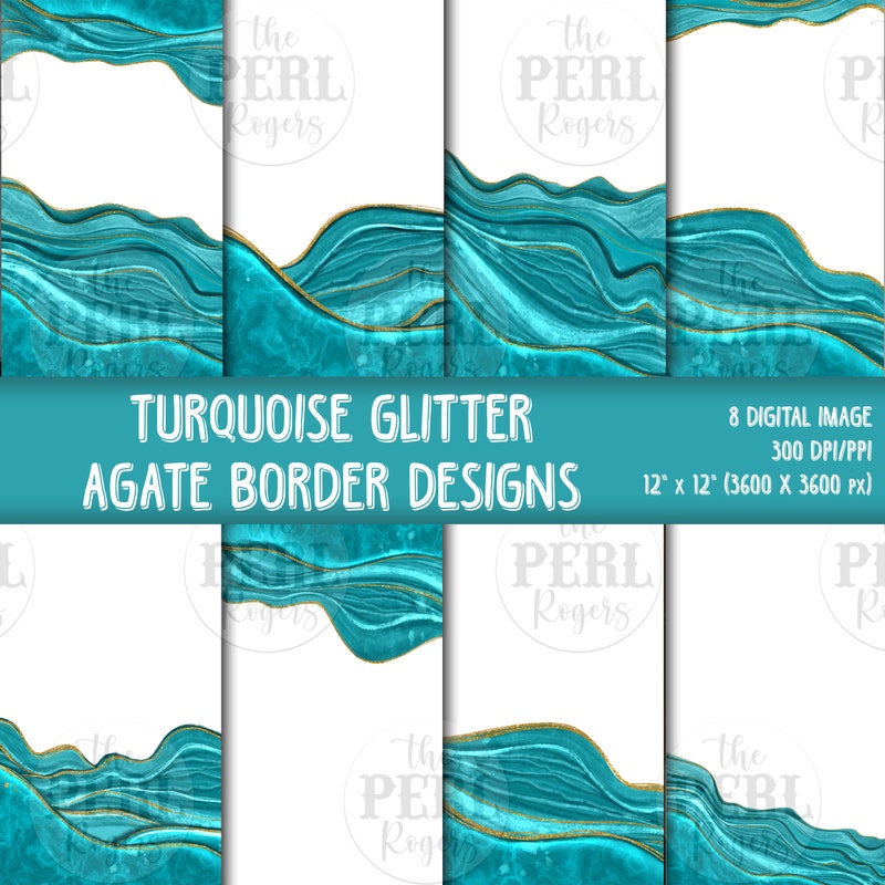 Turquoise Border - Etsy