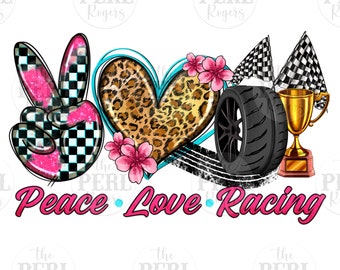 Peace Love Racing Png Sublimation Design Download, Race Life Png, Race ...