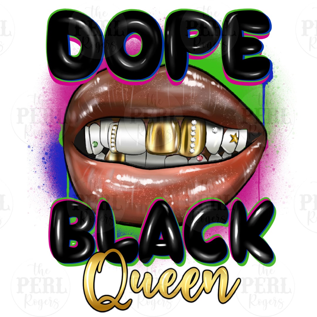 Dope Black Queen Lips Png Sublimation Design Download, Afro Woman Png ...