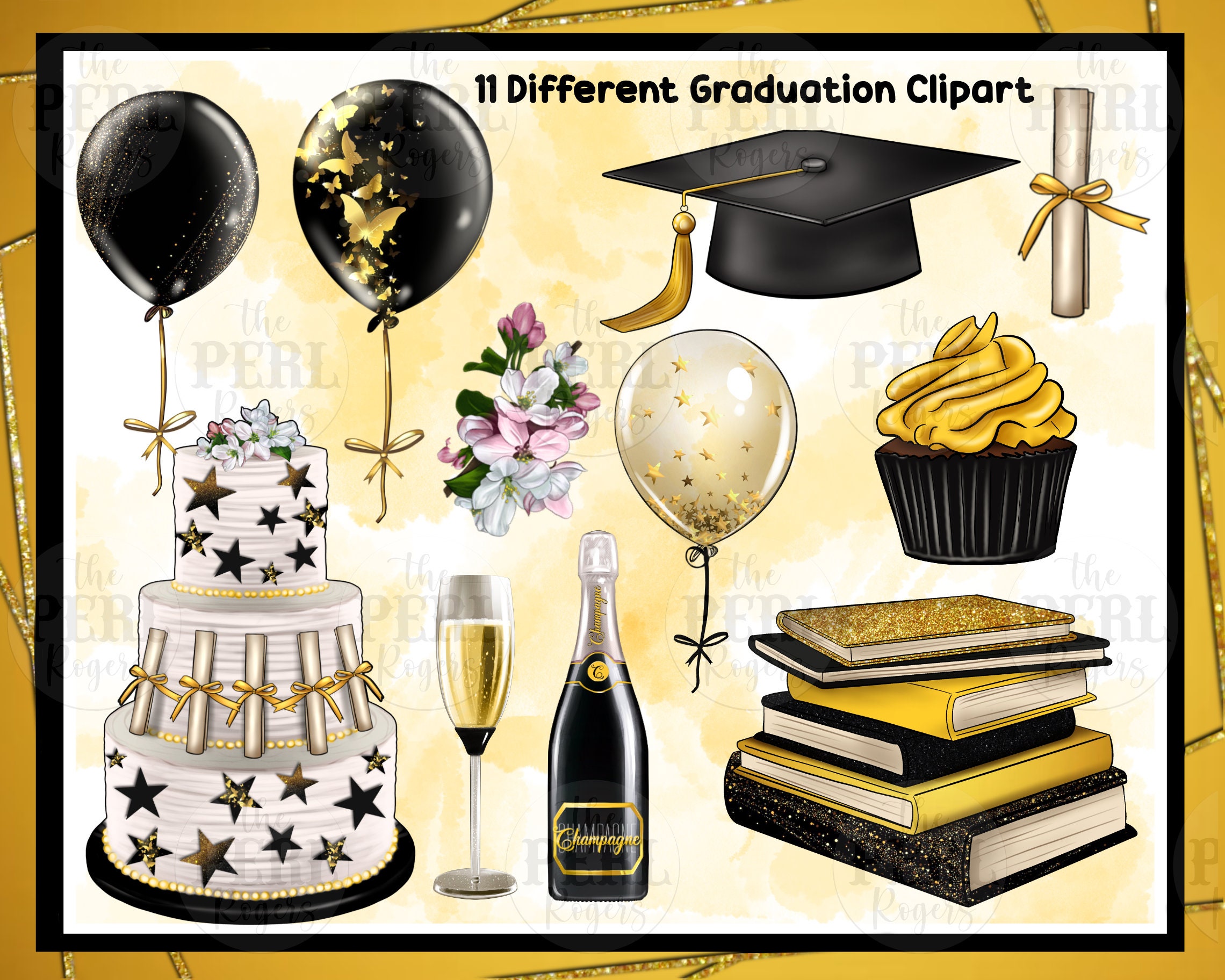 Graduation Clipart Set School Clipart School Clipart Bundle - Etsy