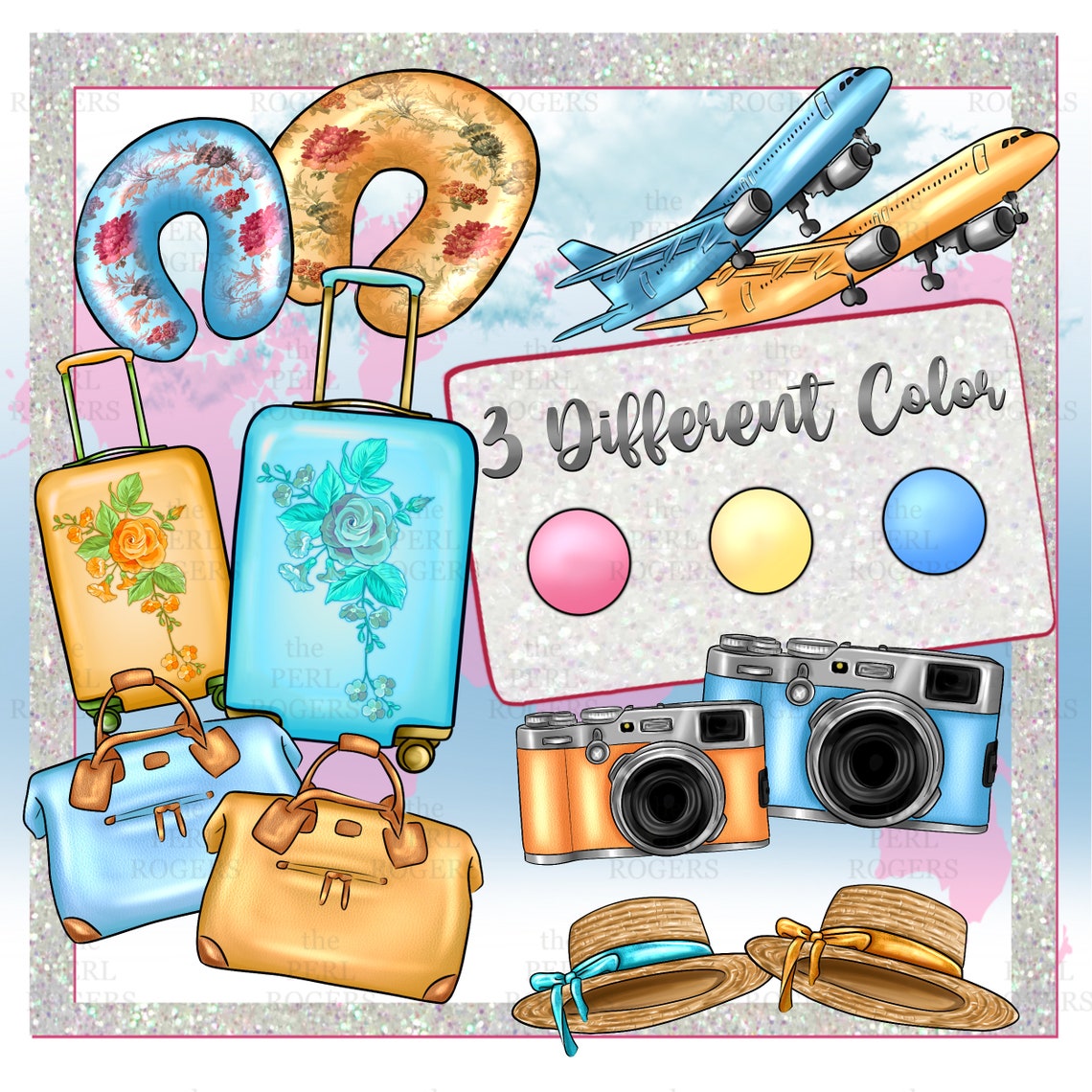 Travel Clipart Set Traveller Clipart Traveller Clipart - Etsy