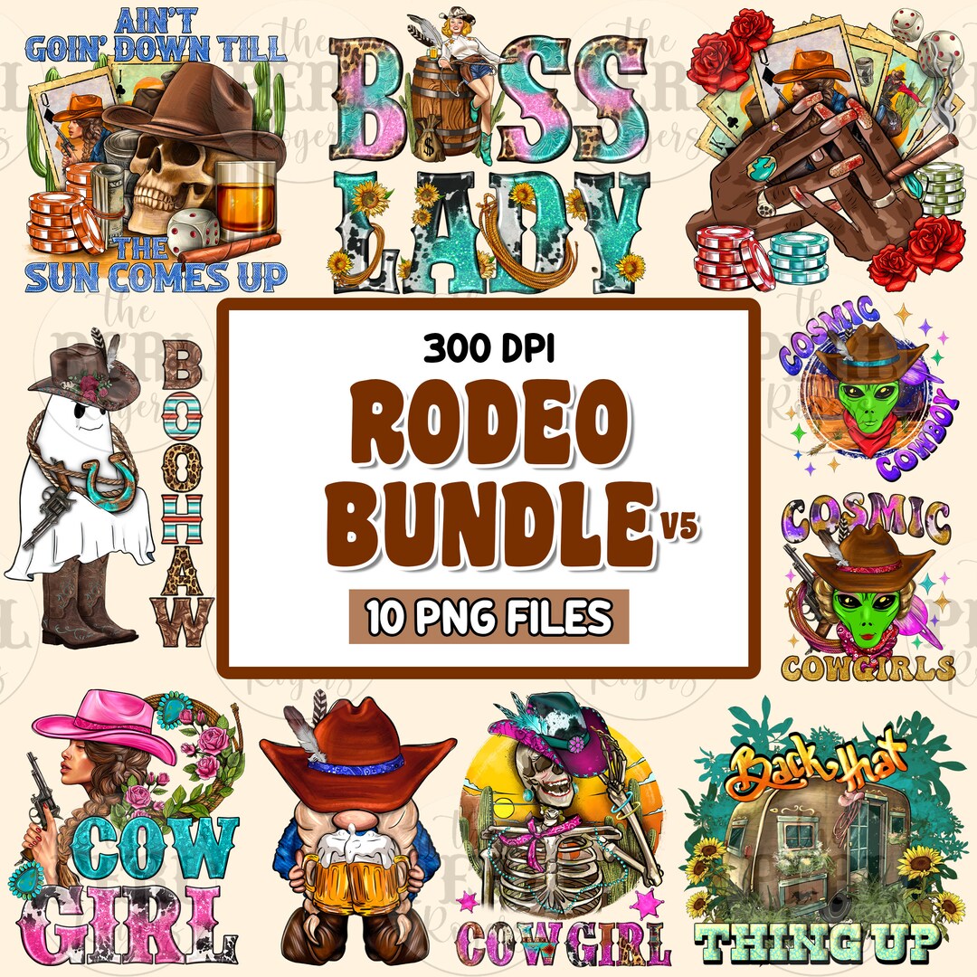 Rodeo Bundle V5 Png Sublimation Design Download, Western Rodeo Png ...