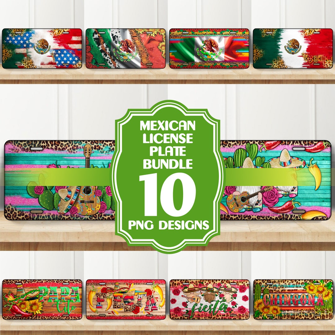 Mexican License Plate Bundle V1 Png, License Plate Png, Western ...