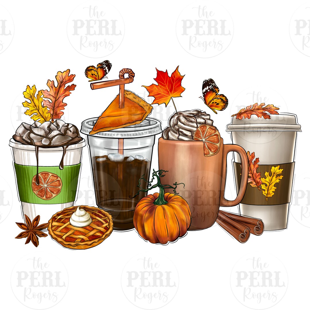 Fall Coffee Cups Png Sublimation Design Download, Hello Fall Png ...