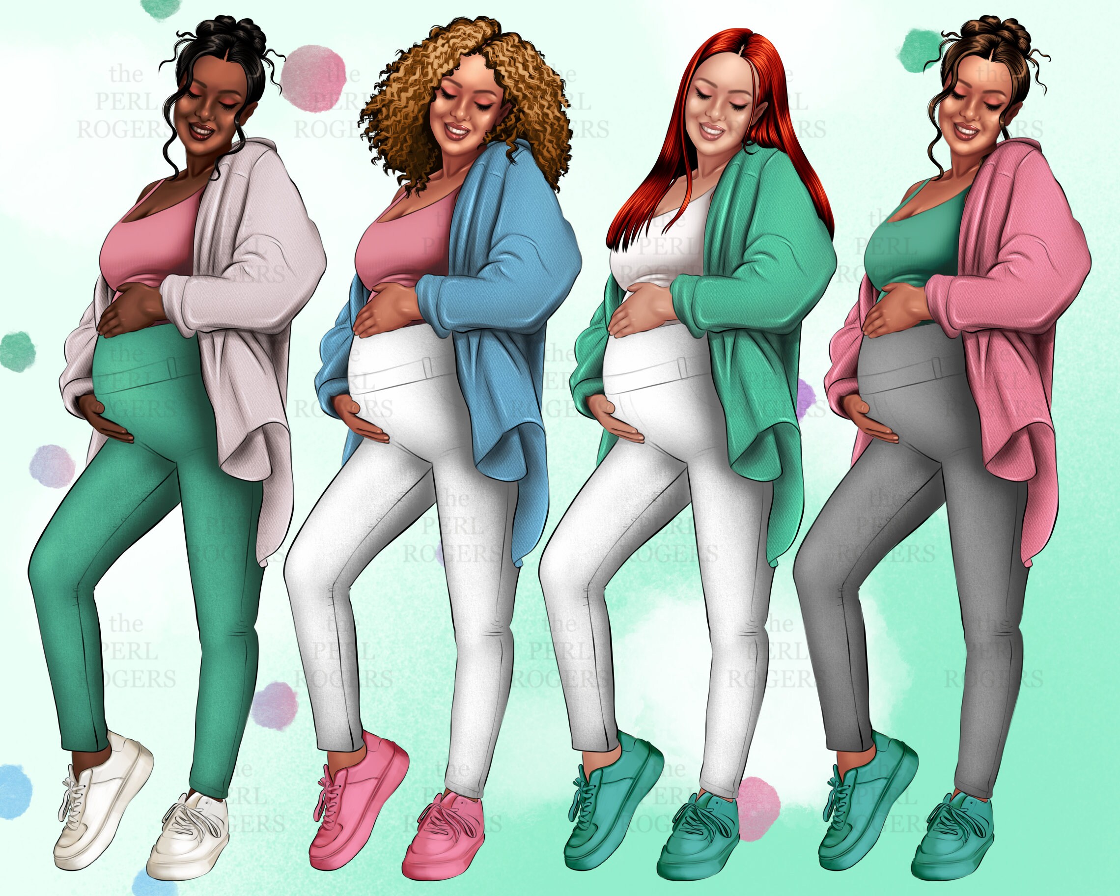 Mom to Be Clipart Set Mom Clipart Pregnant Mom Clipart - Etsy