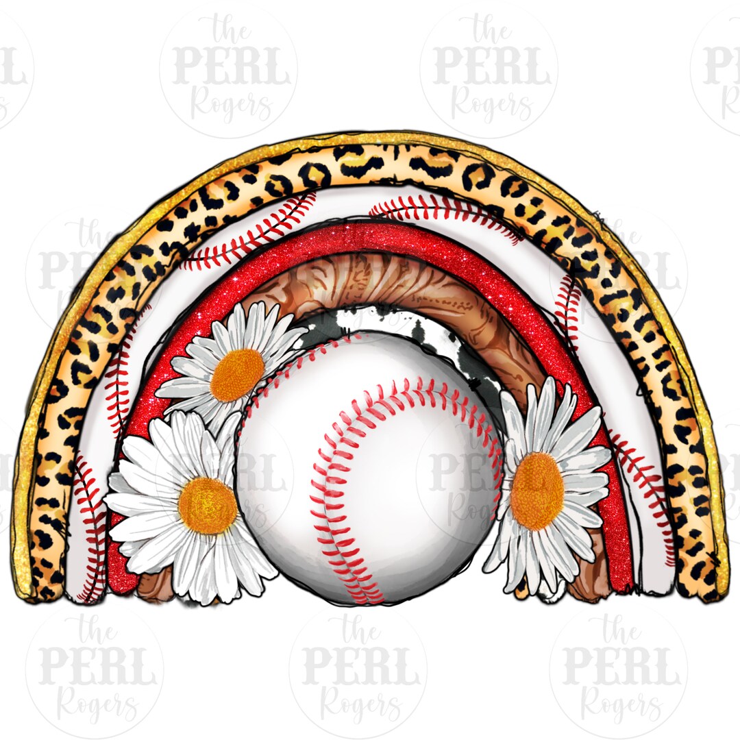 Rainbow Baseball Flower Png Sublimation Design Download, Baseball Png ...