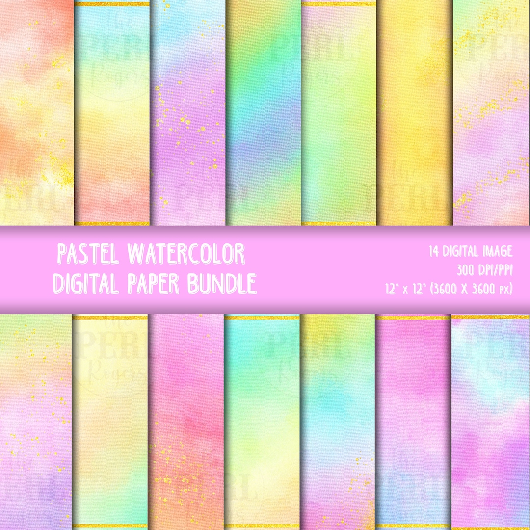 Pastel Digital Paper Bundle, 14 Pastel Digital Paper Png, Digital Paper ...