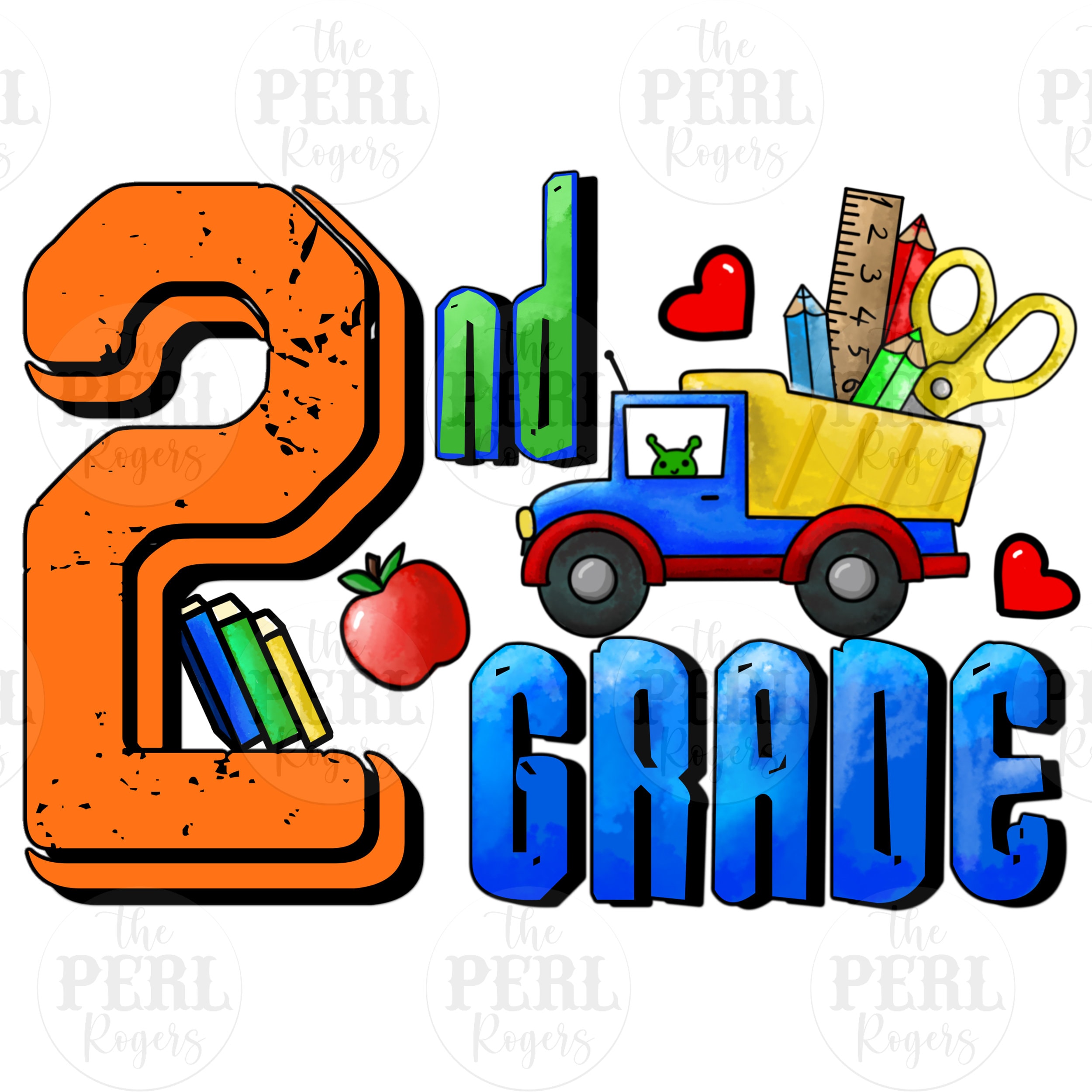 2nd Grade Png Sublimation Design Download, Back to School Png ...