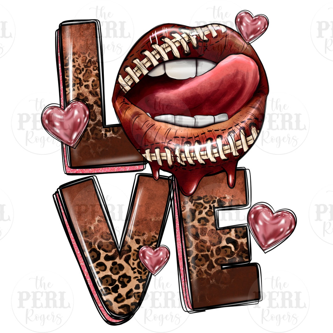 Love Football Lips Png Sublimation Design Download, American Football ...