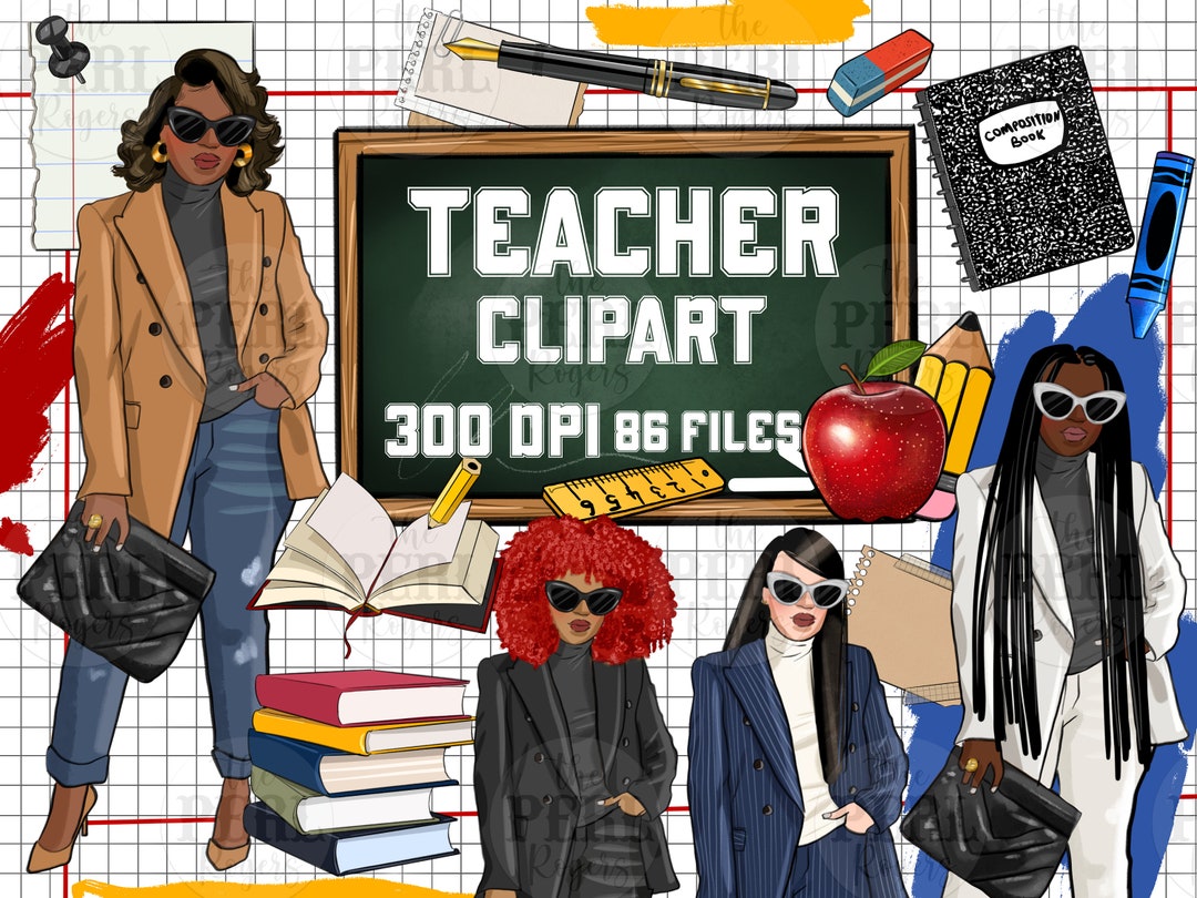 Teacher Clipart Set, School Clipart, Teacher Clipart Bundle, Scrapbook ...