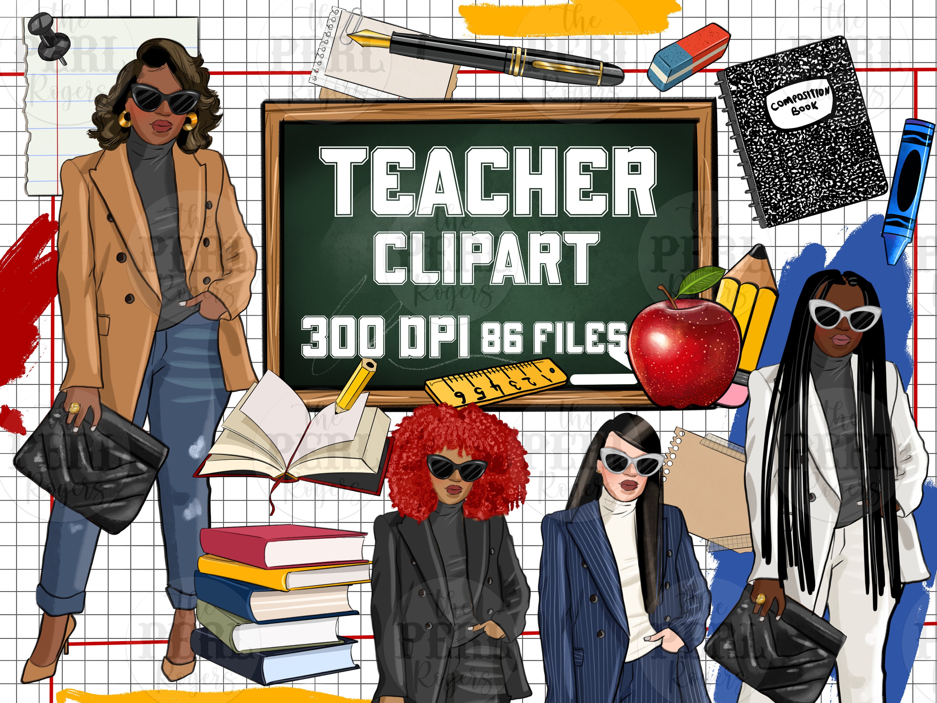 Teacher Clipart Set School Clipart Teacher Clipart Bundle - Etsy