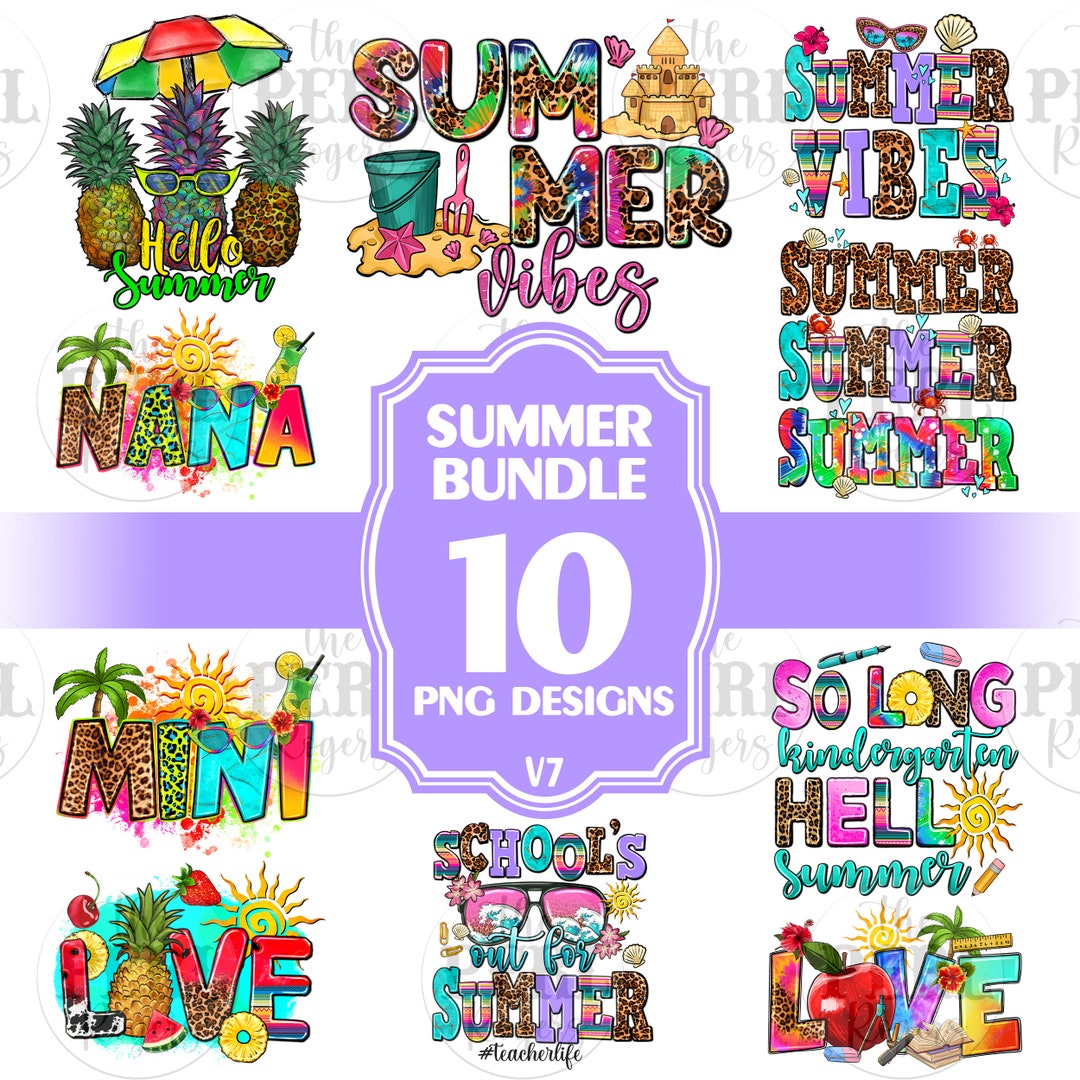 Summer Bundle V7 Png Sublimation Design Download, Hello Summer Png ...