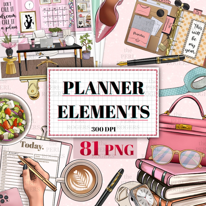 Planner Clipart - Etsy