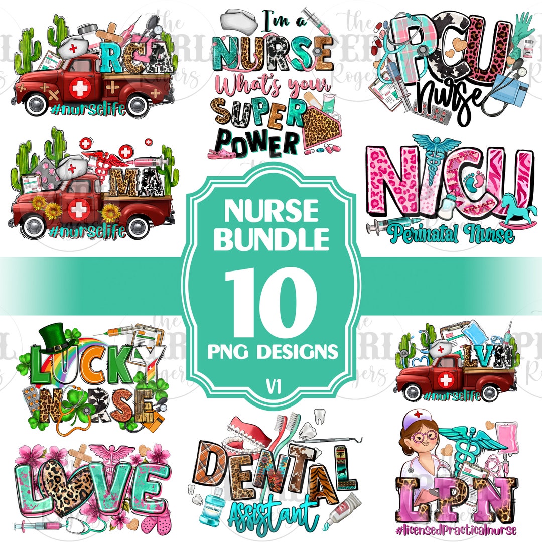 Nurse Bundle V1 Png Sublimation Design Download, Nurse Design Png ...