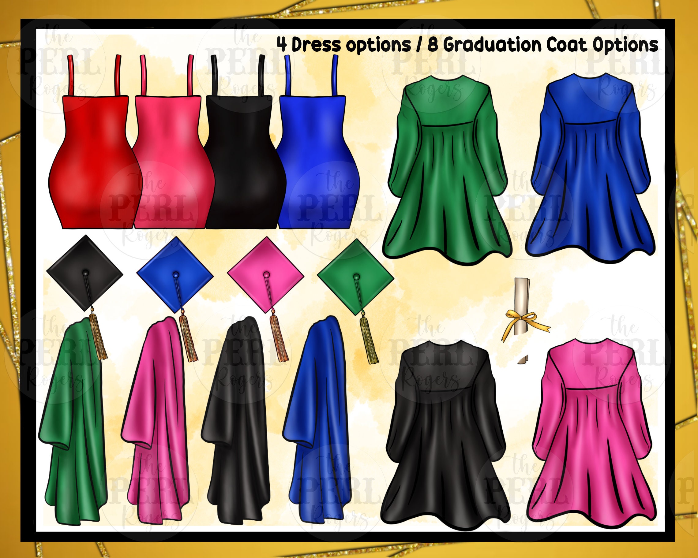 Graduation Clipart Set School Clipart School Clipart Bundle - Etsy