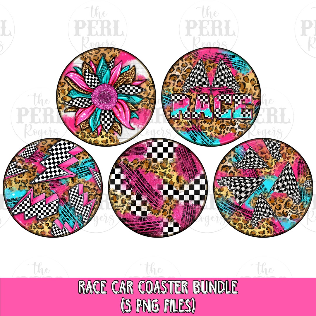 Race Car Coaster Png Sublimation Design Bundle, Race Day Png, Race Png ...