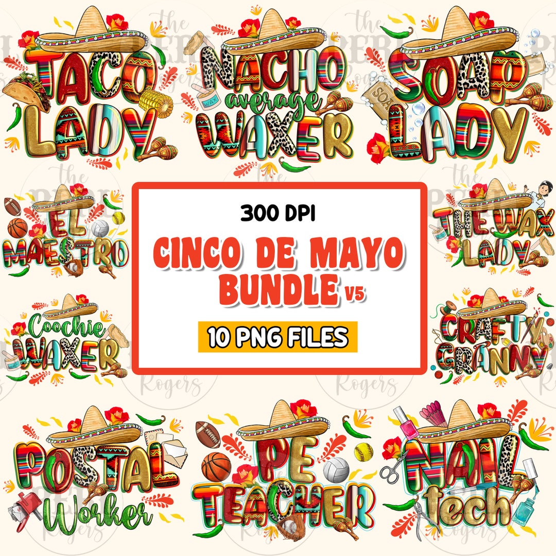 Cinco De Mayo Bundle V5 Png Sublimation Design Download, Mexican Bundle ...