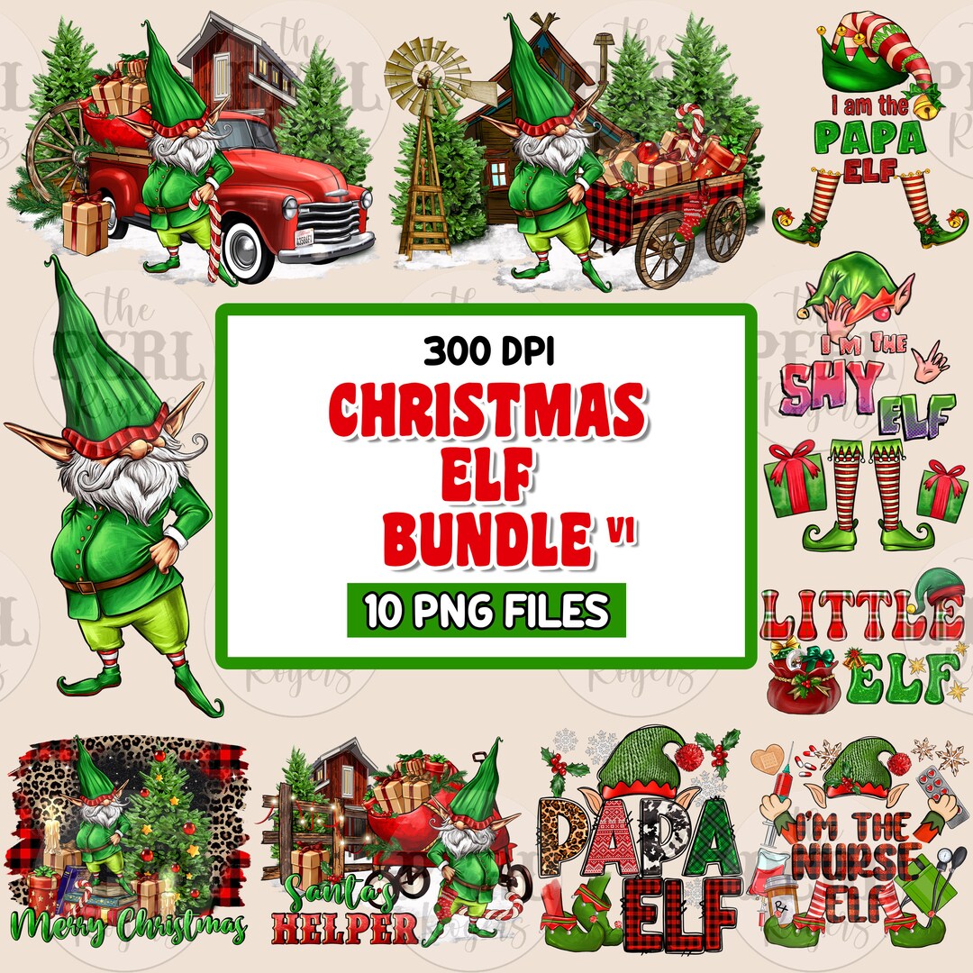 Christmas Elf Bundle V1 Png Sublimation Design Download, Merry ...