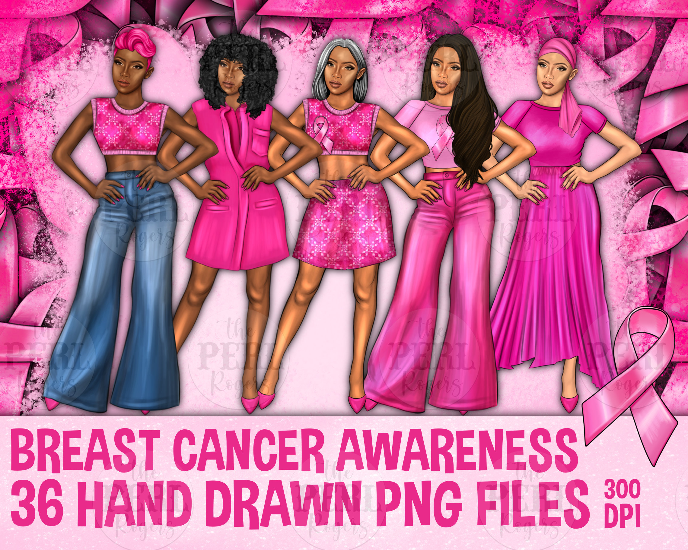 Breast Cancer Awareness Clipart Set Cancer Clipart Breast - Etsy