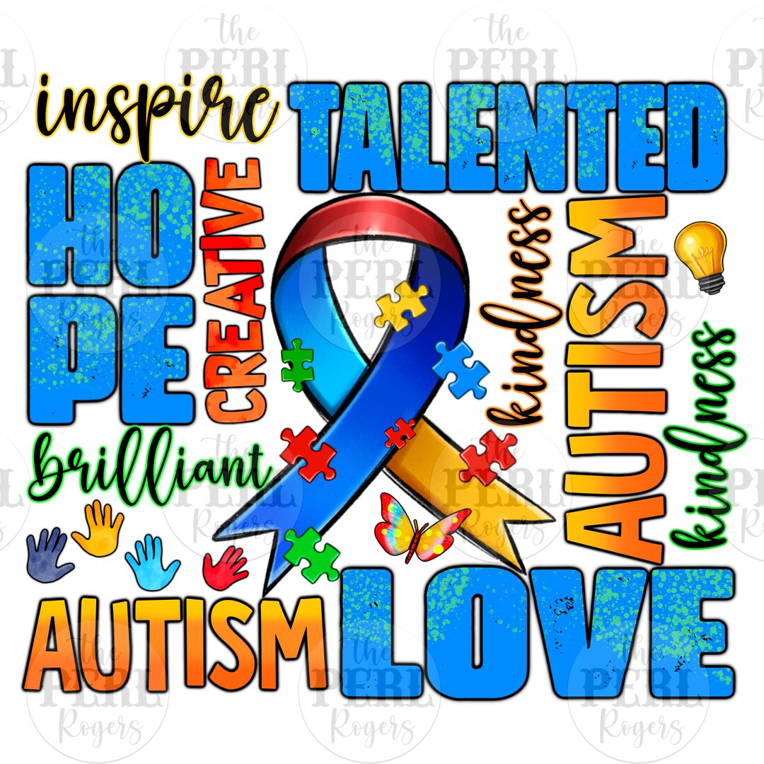 Autism Words Png Sublimation Design Download, Autism Life Png, Autism ...