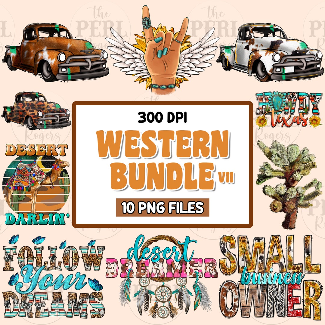 Western Bundle V11 Png Sublimation Design Download, Western Patterns ...