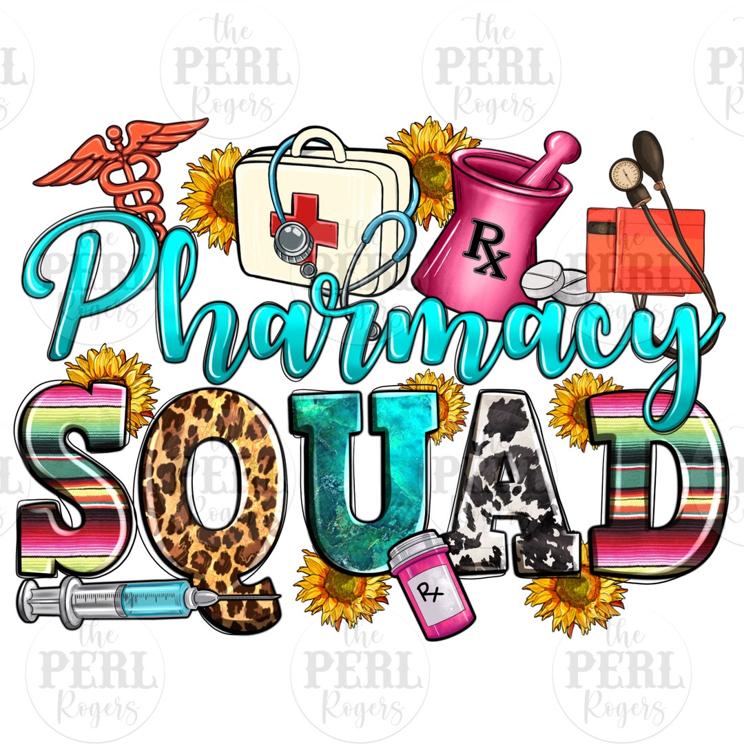 Pharmacy Squad Png Sublimation Design Download, Western Pharmacy Png ...