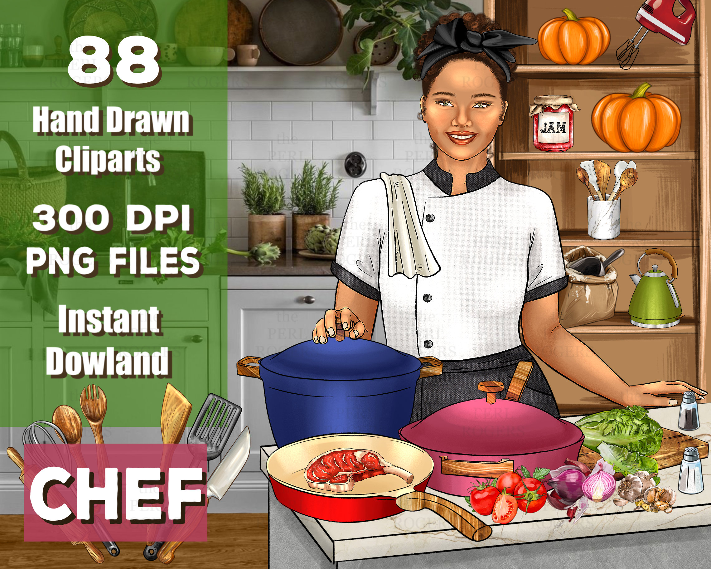 Chef Clipart Set Cooking Clipart Scrapbook Png Cooking - Etsy