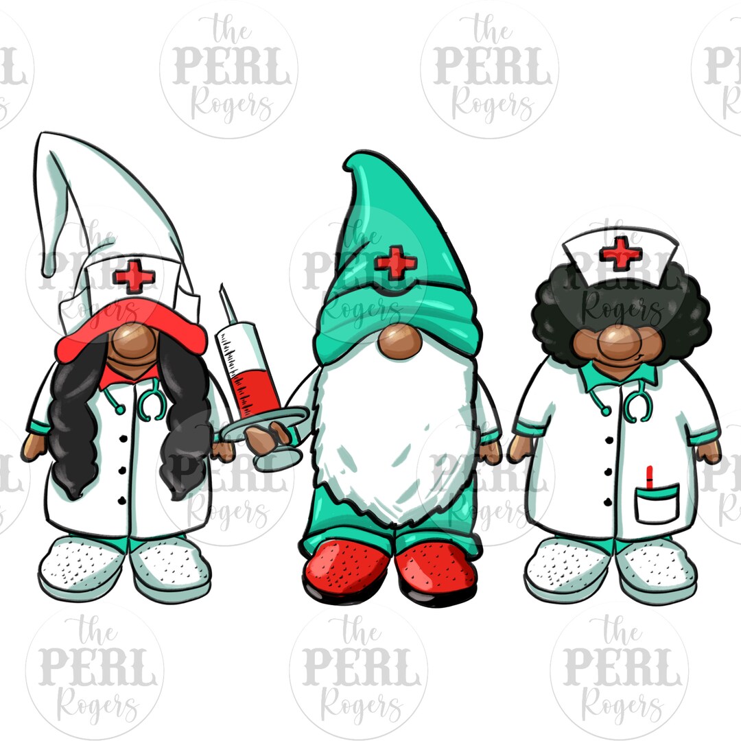 African American Nurse Gnomes Medical Gnomes Png, Nurse Life Png, Nurse ...