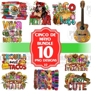 Cinco De Mayo Bundle V2 Png Sublimation Design Download, Mexican Bundle ...