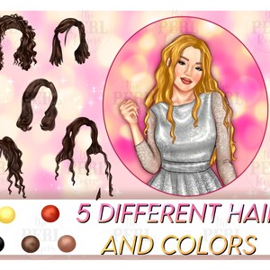 Build Your Birthday Girl Clipart Set, Fashion Girls Clipart, Birthday ...