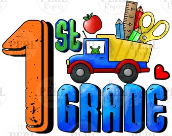 1st Grade Png Sublimation Design Download, Back to School Png ...
