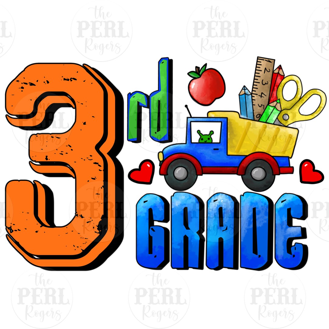 3rd Grade Png Sublimation Design Download, Back to School Png ...