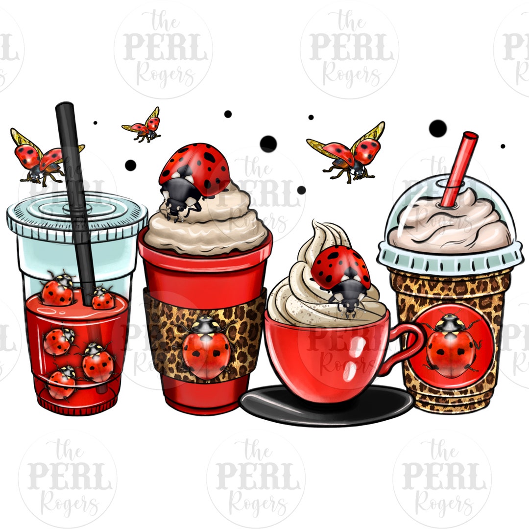 Ladybug Coffee Cups Png Sublimation Design Download, Ladybug Png ...