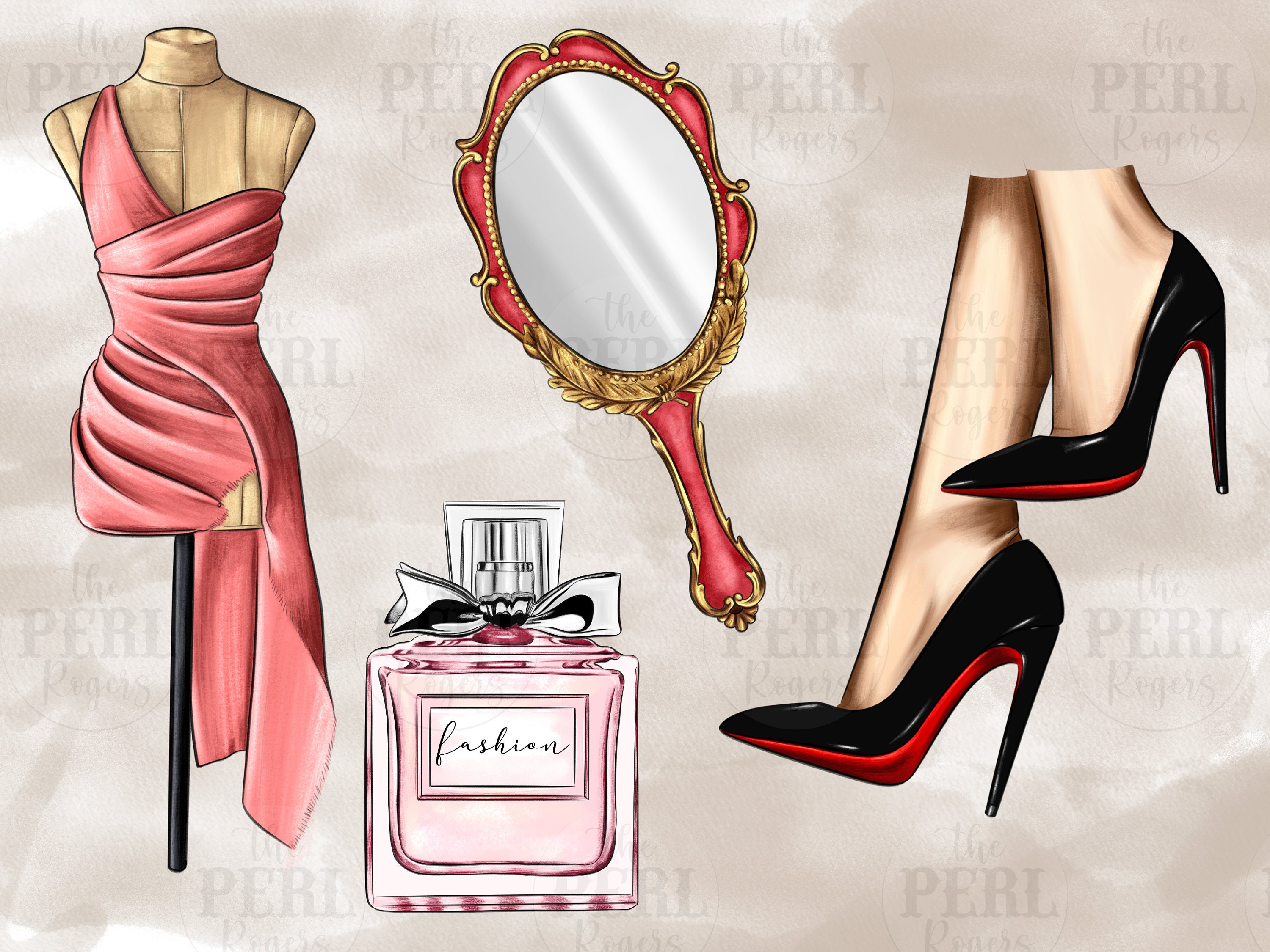 High Fashion Clipart Set Fashion Clipart Fashion Set - Etsy