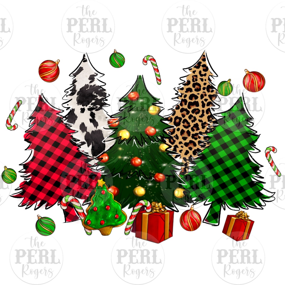 Christmas Pattern Trees Png Sublimation Design Download, Merry ...